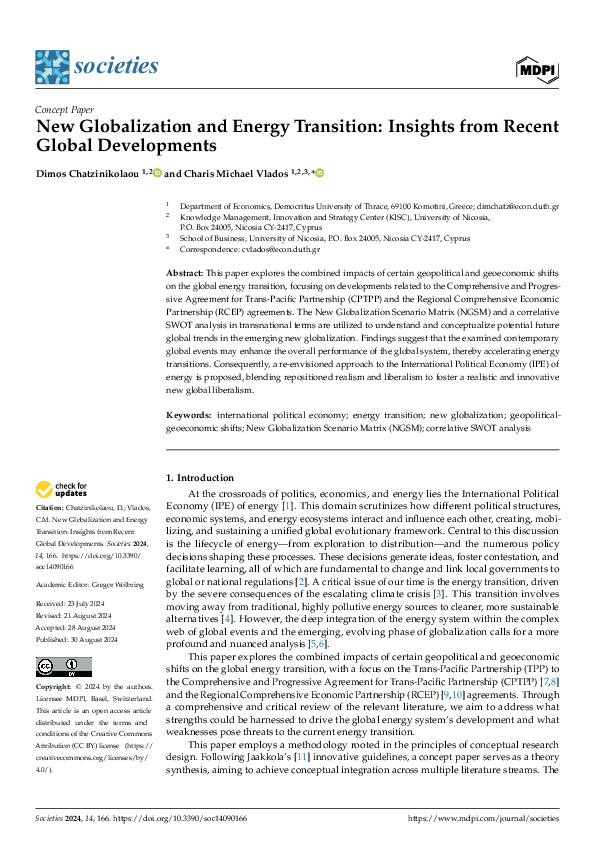 (PDF) New Globalization and Energy Transition: Insights from Recent ...