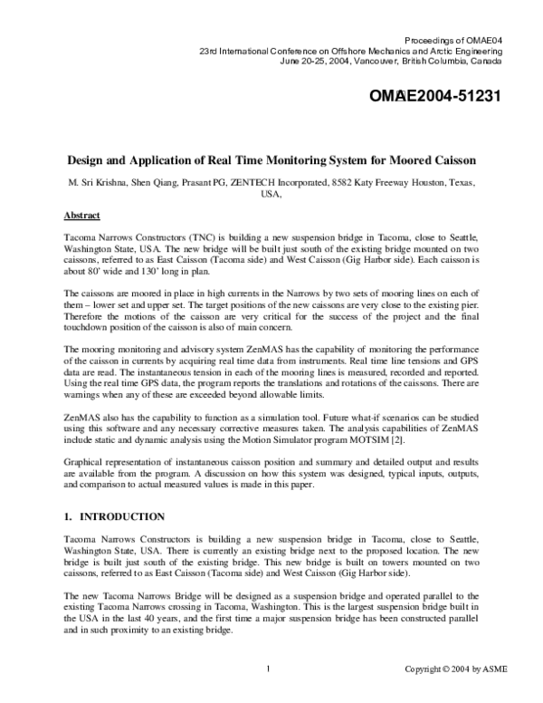 (PDF) Design and Application of Real Time Monitoring System for Moored ...