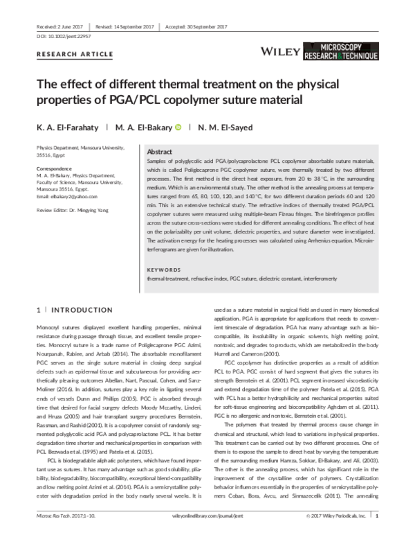 (PDF) The effect of different thermal treatment on the physical ...