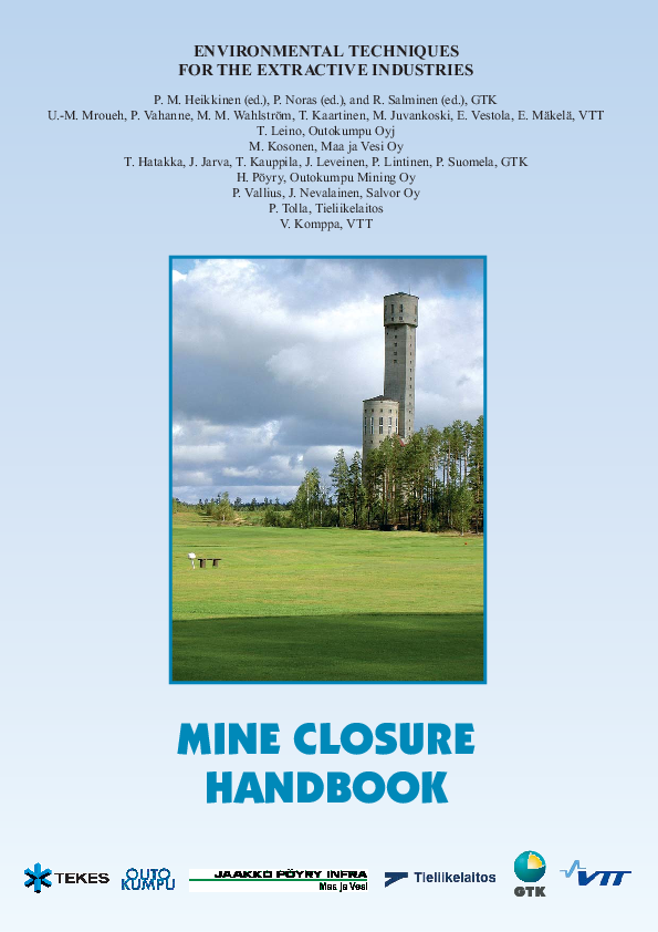 (PDF) Mine Closure Handbook: Environmental Techniques for the ...