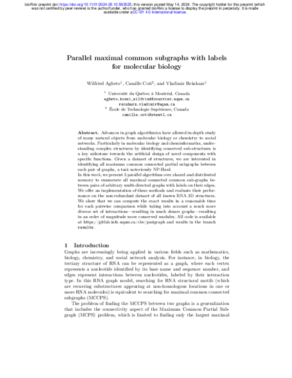 (PDF) Parallel maximal common subgraphs with labels for molecular ...