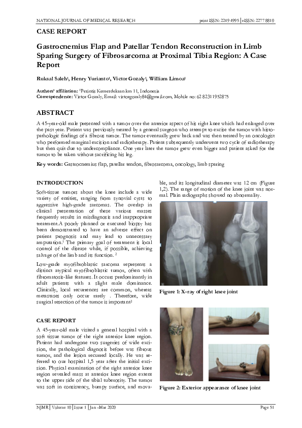 (PDF) Gastrocnemius Flap and Patellar Tendon Reconstruction in Limb ...