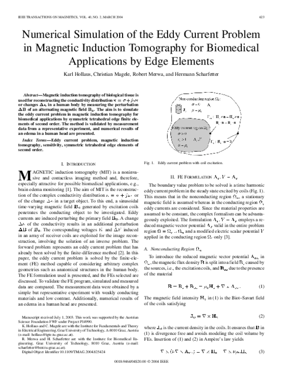 (PDF) Numerical Simulation of the Eddy Current Problem in Magnetic Induction Tomography for ...