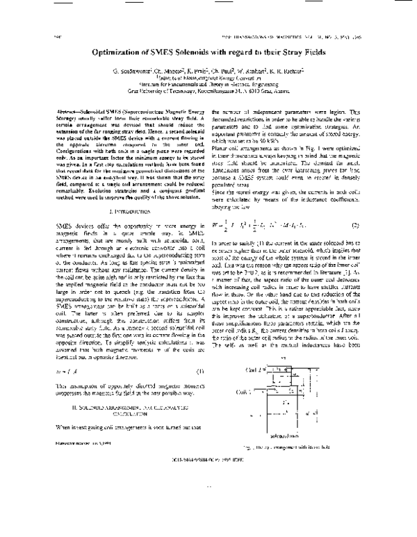 (PDF) Optimization of SMES solenoids with regard to their stray fields ...