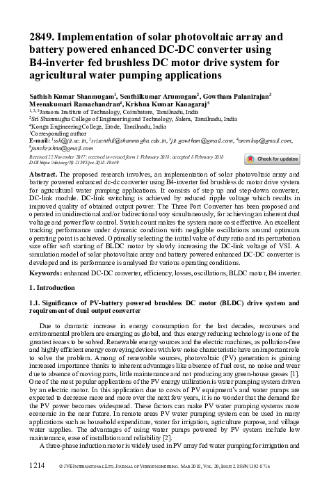 (PDF) Solar-Powered DC-DC Converter for Pumping