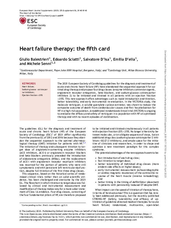 (PDF) Heart failure therapy: the fifth card