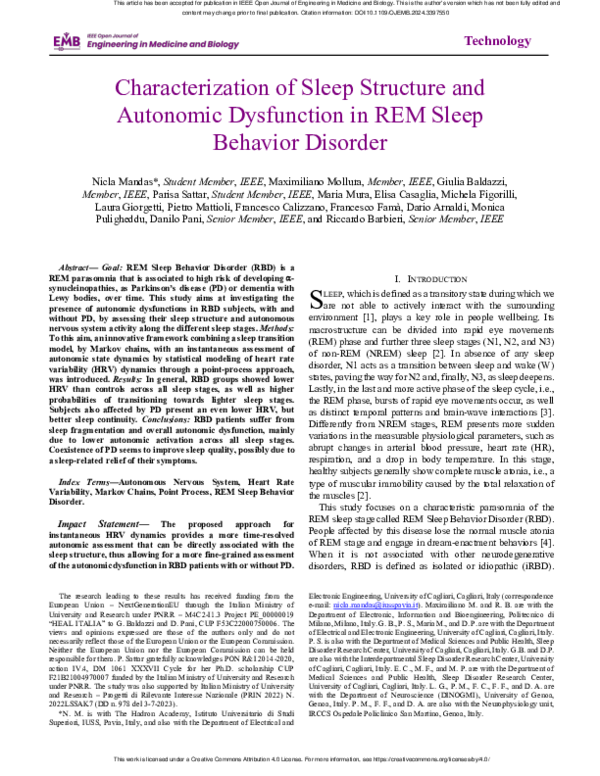 (PDF) Characterization of Sleep Structure and Autonomic Dysfunction in ...