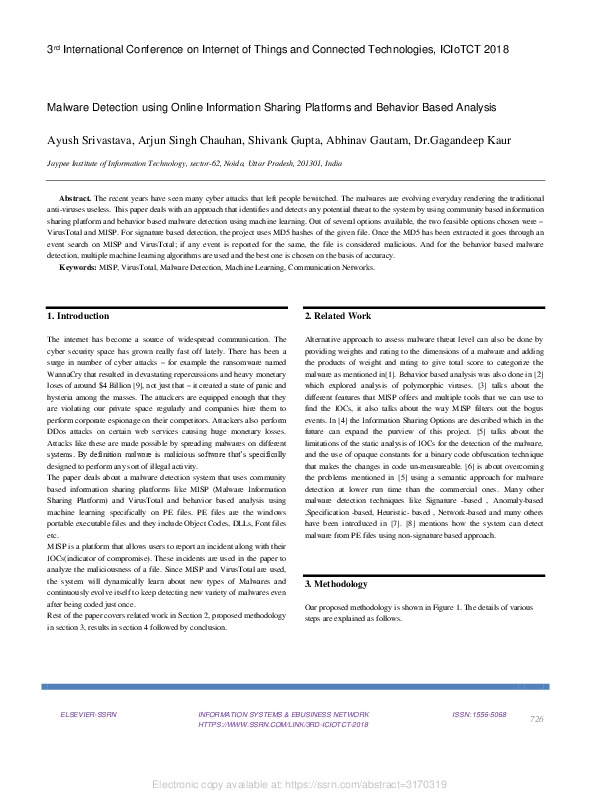 (PDF) Malware Detection Using Online Information Sharing Platforms and ...