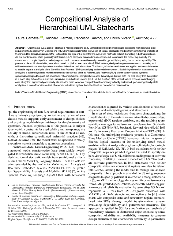 (PDF) Compositional Analysis of Hierarchical UML Statecharts