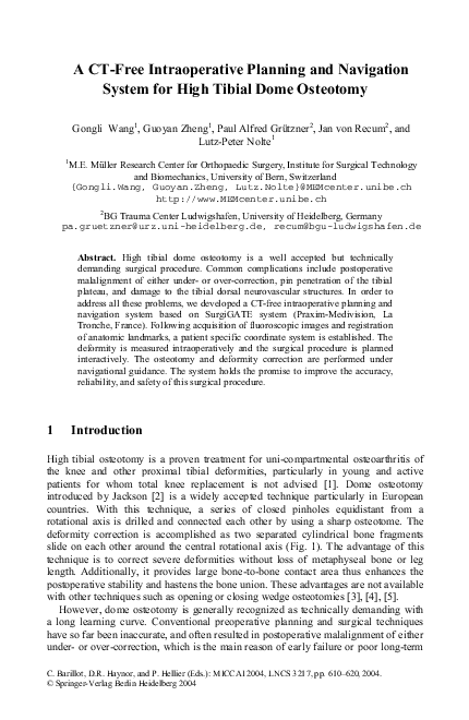 (PDF) A CT-Free Intraoperative Planning and Navigation System for High ...