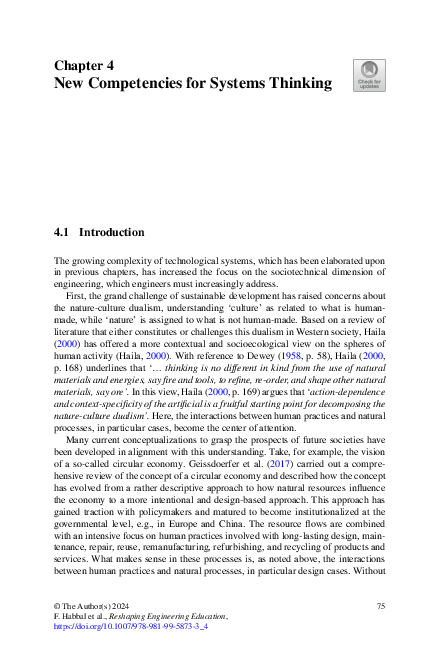 (PDF) New Competencies for Systems Thinking