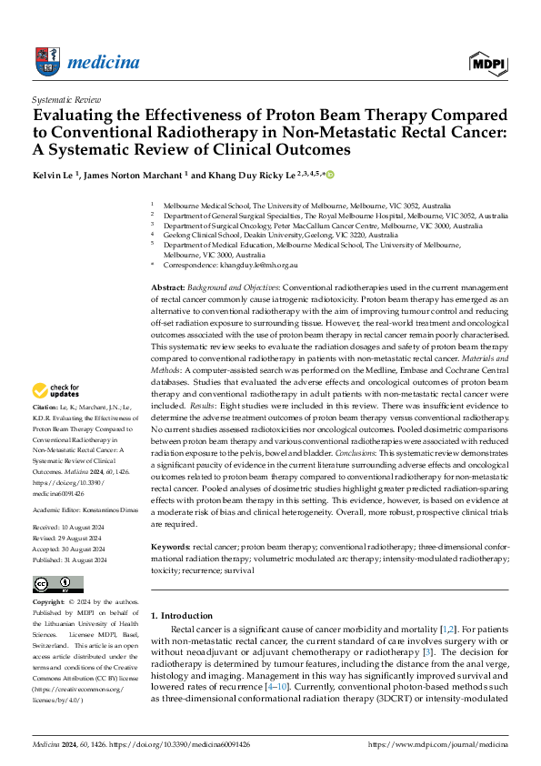 (PDF) Evaluating the Effectiveness of Proton Beam Therapy Compared to Conventional Radiotherapy ...