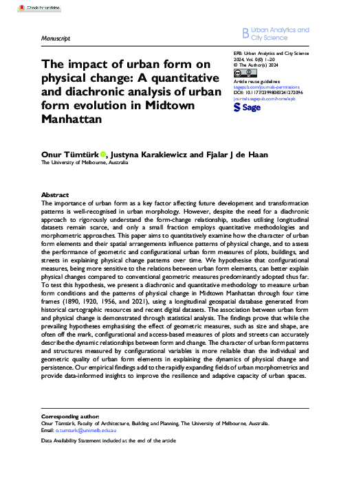 (PDF) The impact of urban form on physical change: A quantitative and ...