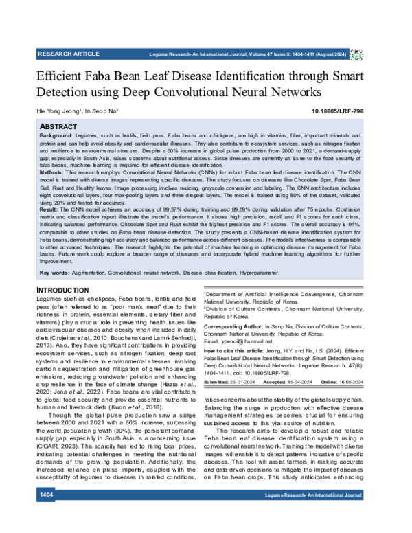(PDF) Efficient Faba Bean Leaf Disease Identification through Smart Detection using Deep ...