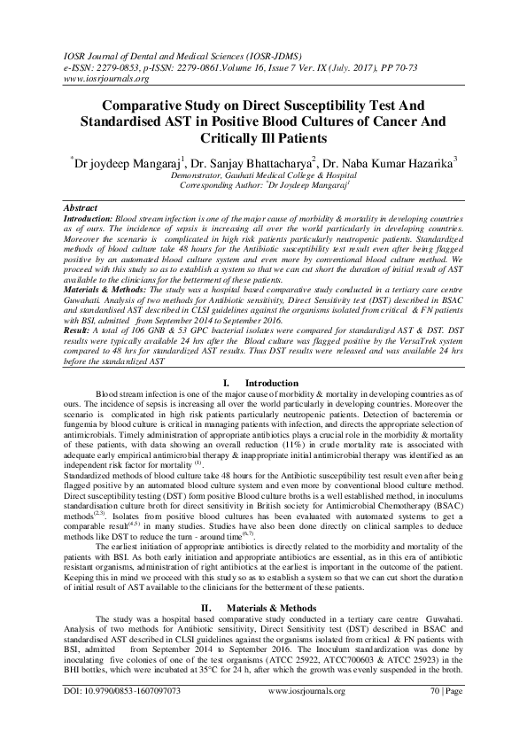 (PDF) Comparative Study on Direct Susceptibility Test And Standardised ...
