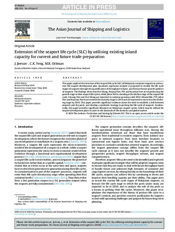 (PDF) Extension of the seaport life cycle (SLC) by utilising existing ...