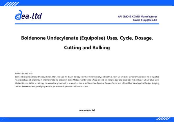 (PDF) Boldenone Undecylenate (Equipoise) Uses, Cycle, Dosage, Cutting ...