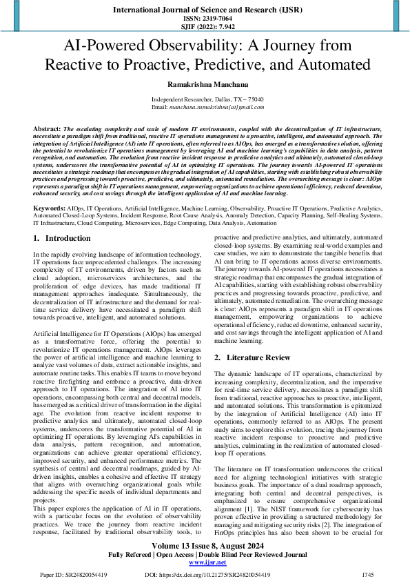 (PDF) AI-Powered Observability: A Journey from Reactive to Proactive ...