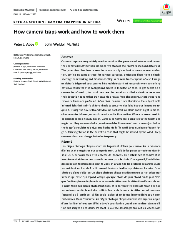 (PDF) How camera traps work and how to work them