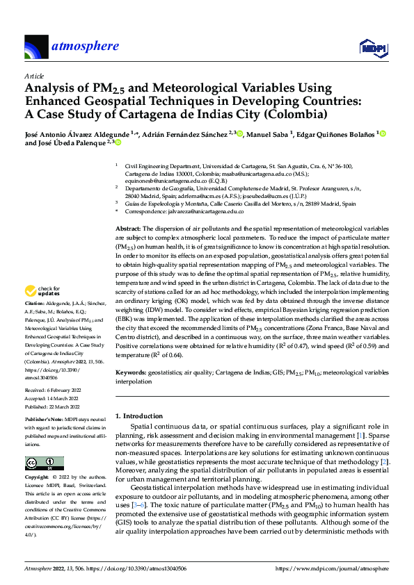 (PDF) Analysis of PM2.5 and Meteorological Variables Using Enhanced Geospatial Techniques in ...