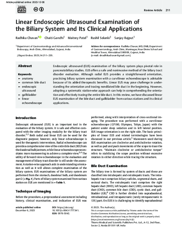 (PDF) Linear Endoscopic Ultrasound Examination of the Biliary System ...