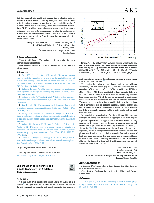 (PDF) Sodium-Chloride Difference as a Simple Parameter for Acid-Base ...