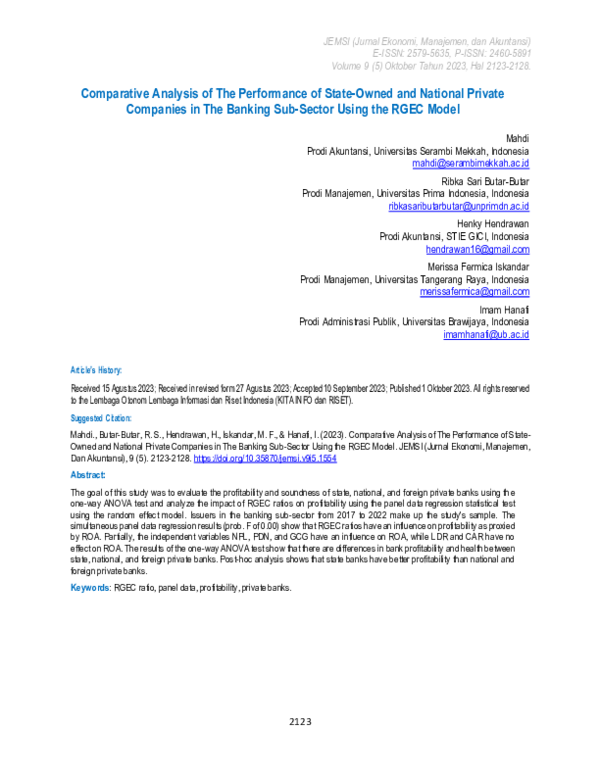 (PDF) Comparative Analysis of The Performance of State-Owned and ...