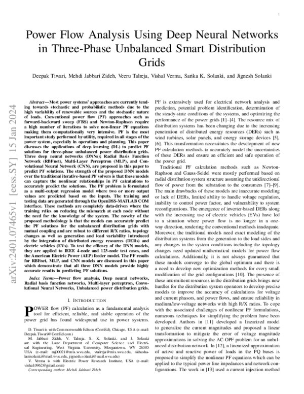 (PDF) Power Flow Analysis Using Deep Neural Networks in Three-Phase Unbalanced Smart ...