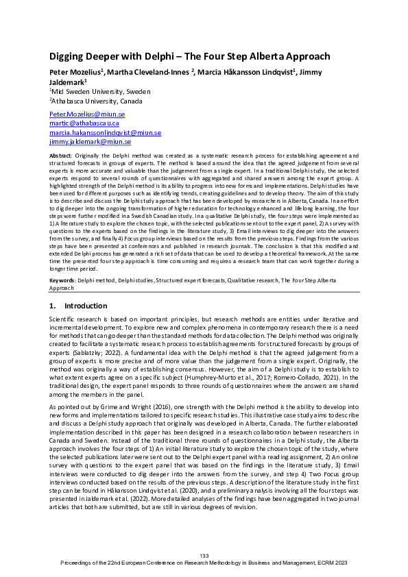 (PDF) Digging Deeper with Delphi: The Four Step Alberta Approach (PDF) Digging Deeper with Delphi: The Four Step Alberta Approach