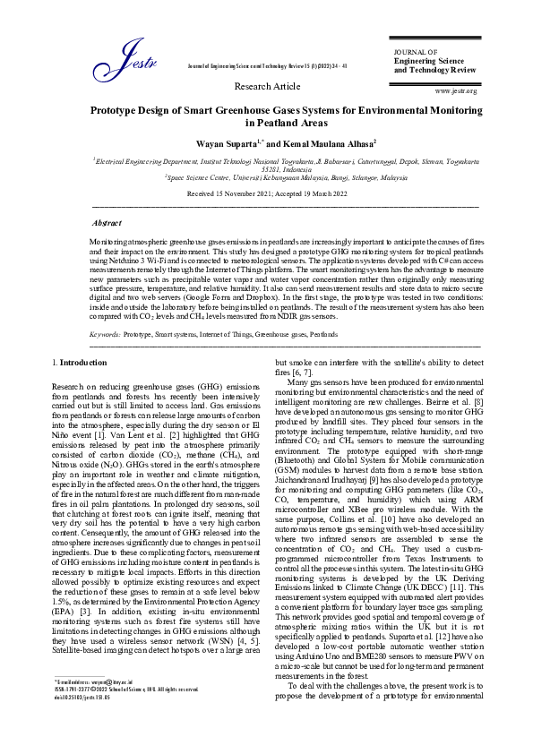 (PDF) Prototype Design of Smart Greenhouse Gases Systems for Environmental Monitoring in ...