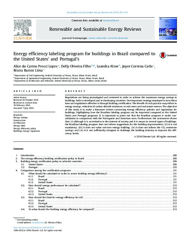 (PDF) Energy efficiency labeling program for buildings in Brazil ...