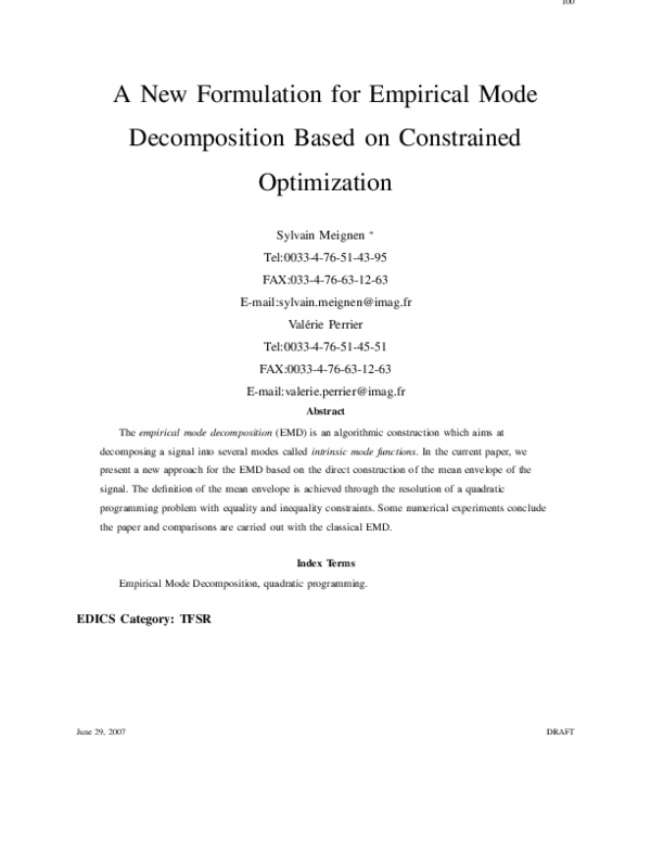 (PDF) A New Formulation for Empirical Mode Decomposition Based on ...