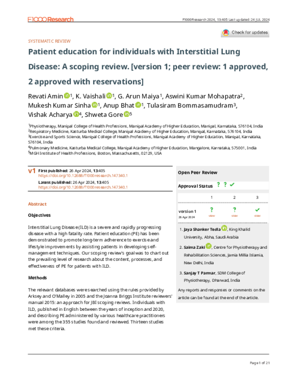 (PDF) Patient education for individuals with Interstitial Lung Disease ...