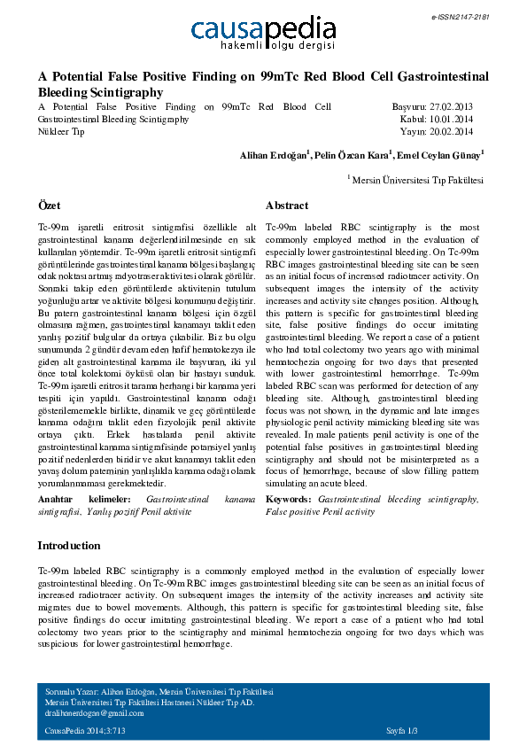(PDF) A Potential False Positive Finding on 99mTc Red Blood Cell ...
