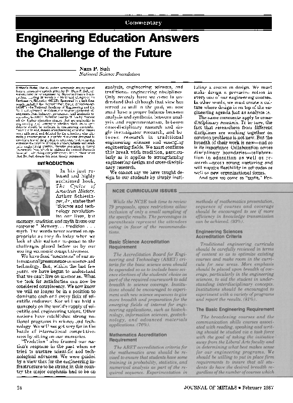 (PDF) Engineering Education Answers the Challenge of the Future