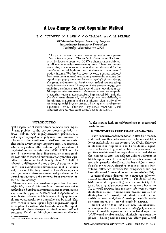 (PDF) A low-energy solvent separation method