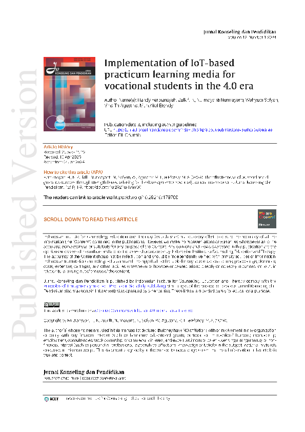 (PDF) Implementation of IoT-based practicum learning media for vocational students in the 4.0 era