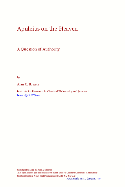 (PDF) Apuleius on the Heaven