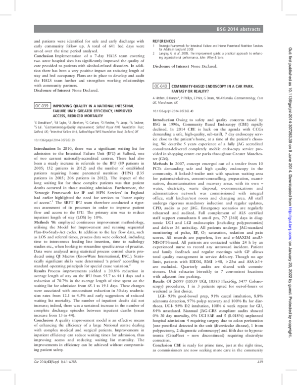 (PDF) OC-039 Improving Quality In A National Intestinal Failure Unit ...