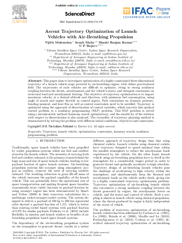(PDF) Ascent Trajectory Optimization of Launch Vehicles with Air ...