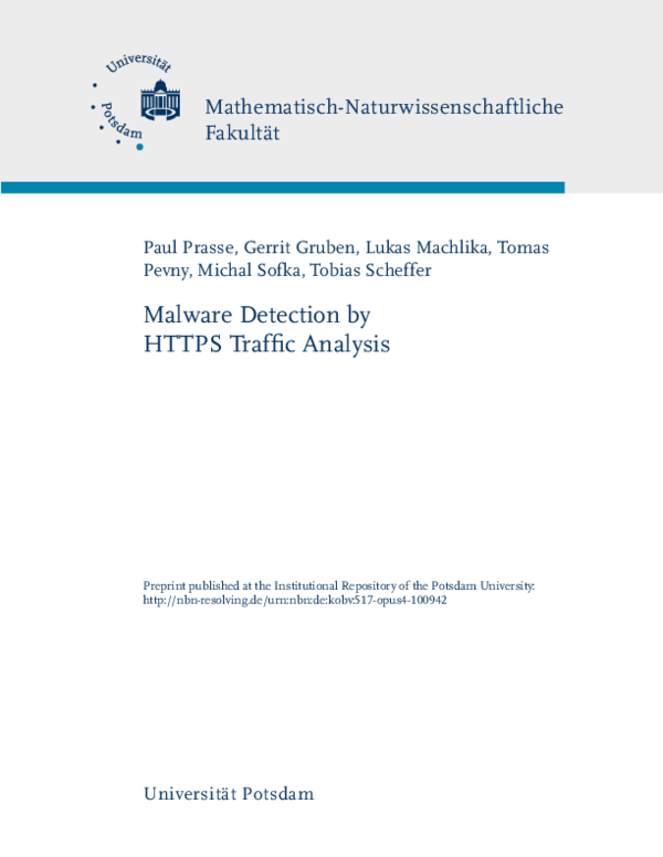 (PDF) Malware Detection by HTTPS Traffic Analysis