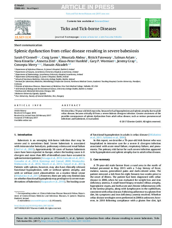 (PDF) Splenic dysfunction from celiac disease resulting in severe ...