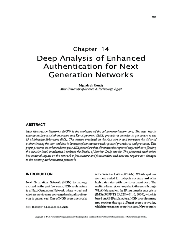 (PDF) Deep Analysis of Enhanced Authentication for Next Generation Networks