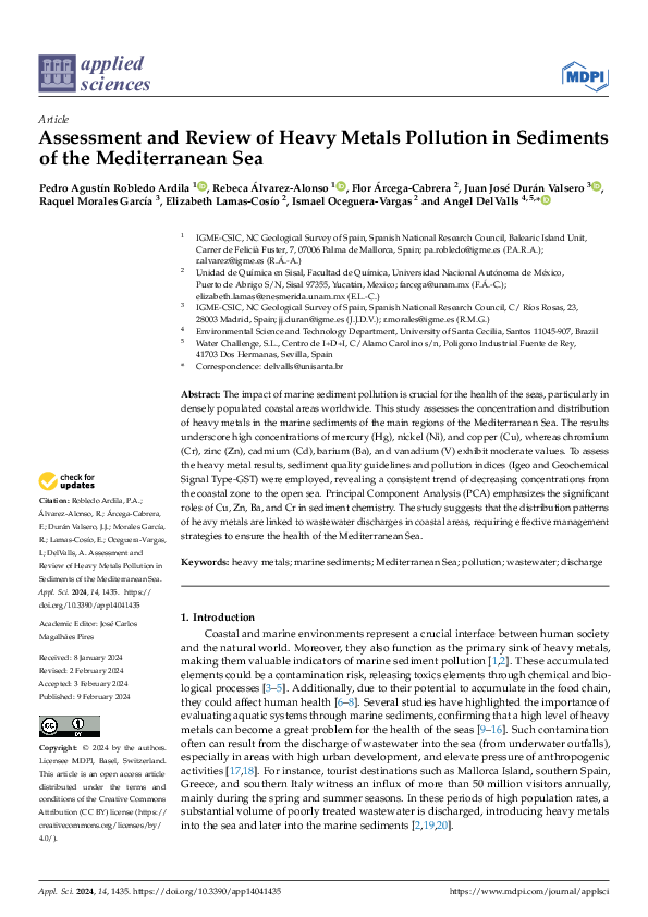 (PDF) Assessment and Review of Heavy Metals Pollution in Sediments of the Mediterranean Sea