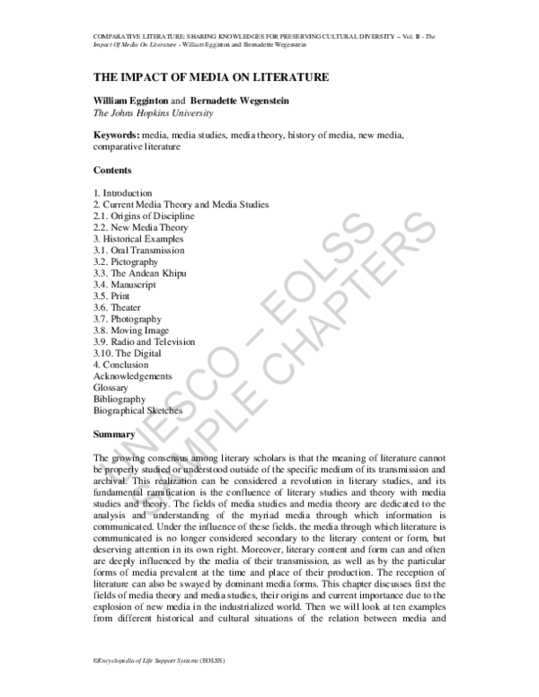 (PDF) The Impact of Media on Literature