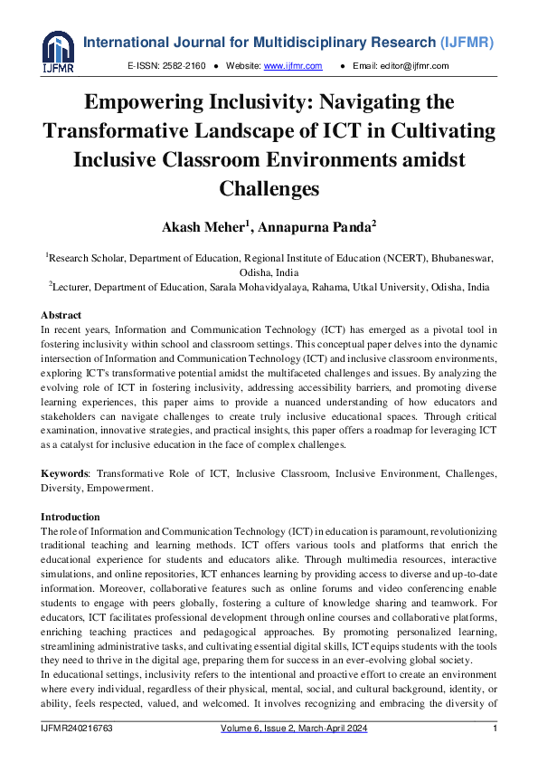 (PDF) Empowering Inclusivity: Navigating the Transformative Landscape ...