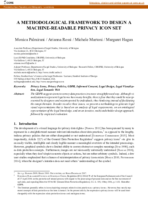 (PDF) A Methodological Framework to Design a Machine-Readable Privacy ...