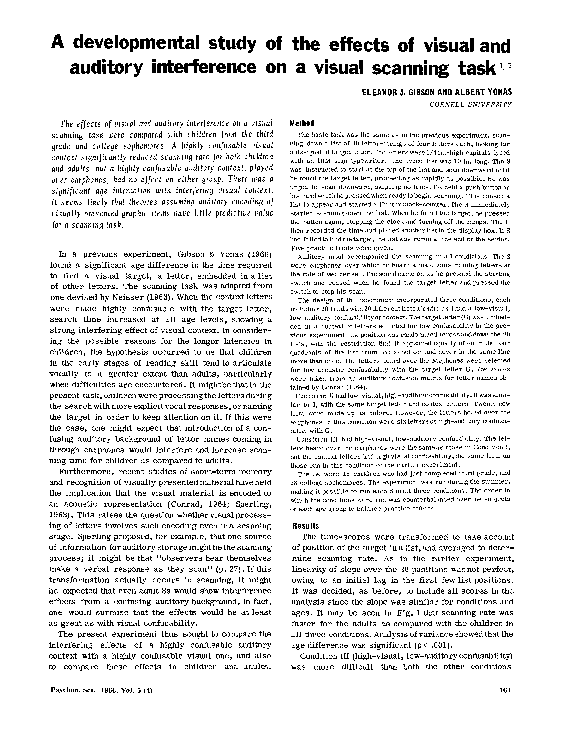 (PDF) A developmental study of the effects of visual and auditory ...