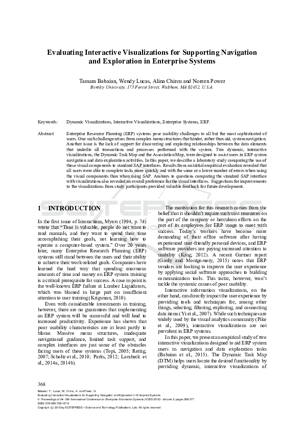 Pdf Evaluating Interactive Visualizations For Supporting Navigation And Exploration In