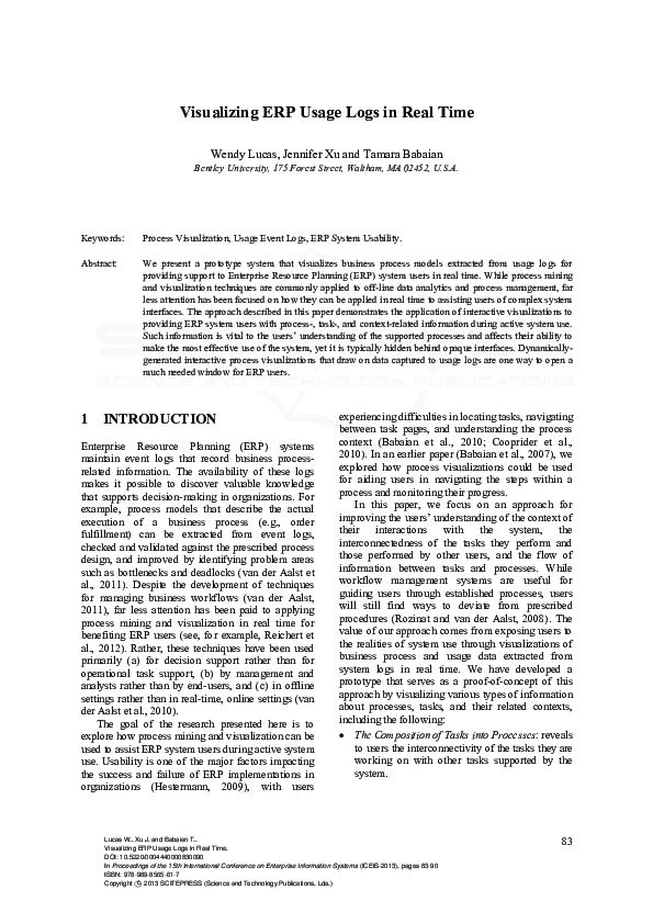 (PDF) Visualizing ERP Usage Logs in Real Time